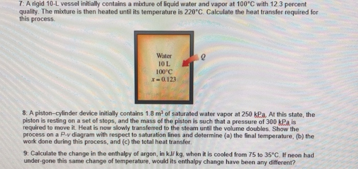Solved 7: A rigid 10-L vessel initially contains a mixture | Chegg.com