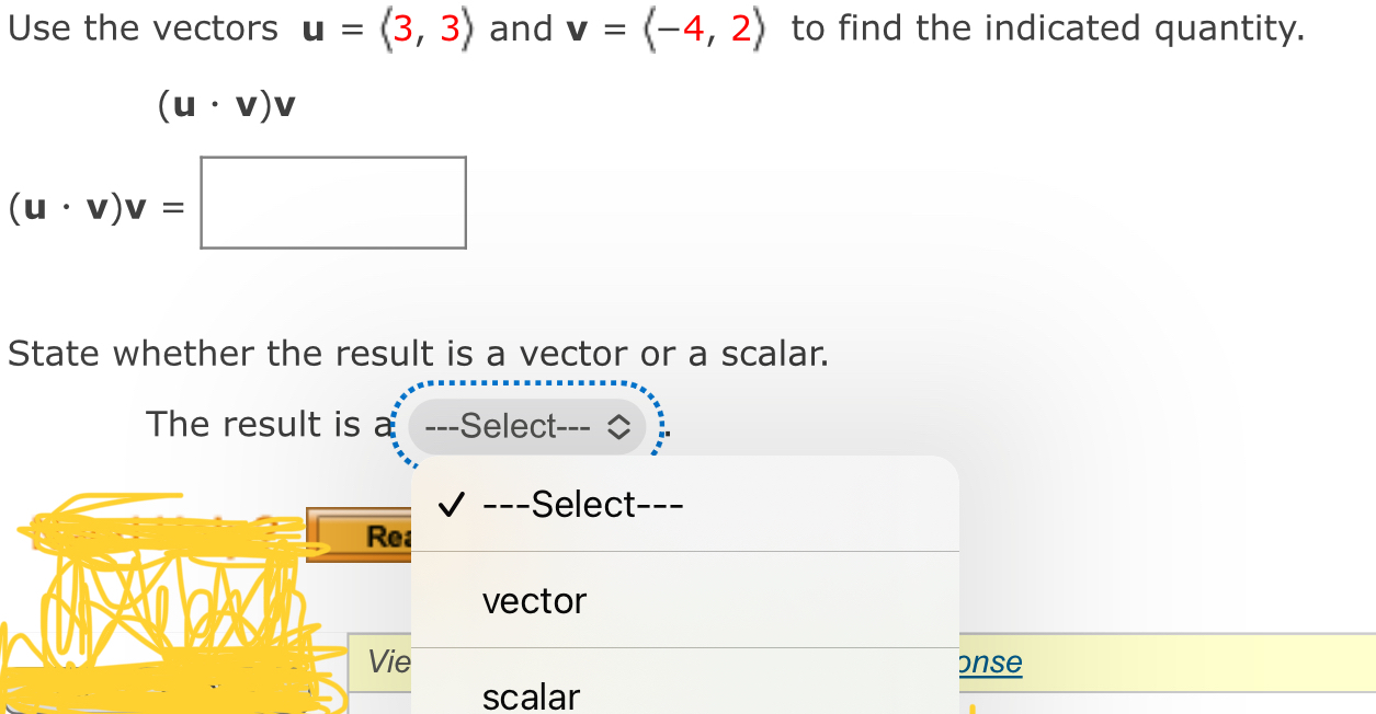 Solved Use the vectors u=(:3,3:) ﻿and v=(:-4,2:) ﻿to find | Chegg.com