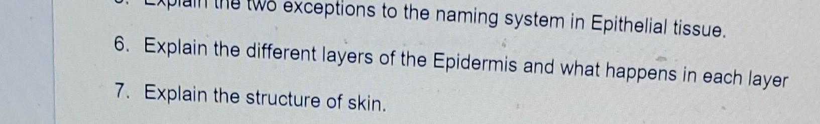 Solved 6. Explain the different layers of the Epidermis and | Chegg.com