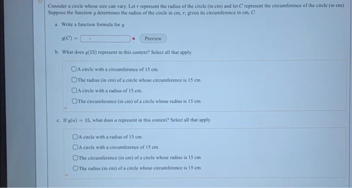 Solved Consider a circle whose size can vary. Let r | Chegg.com