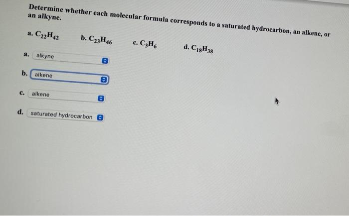 Solved Determine Whether Each Molecular Formula Corresponds
