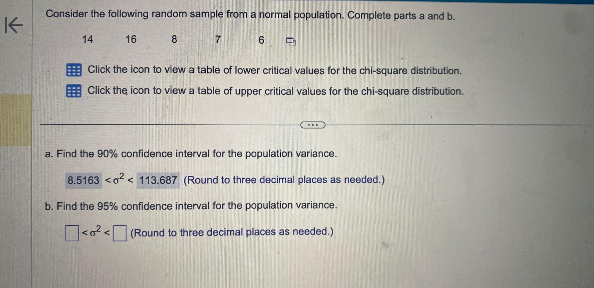 Solved Consider the following random sample from a normal | Chegg.com