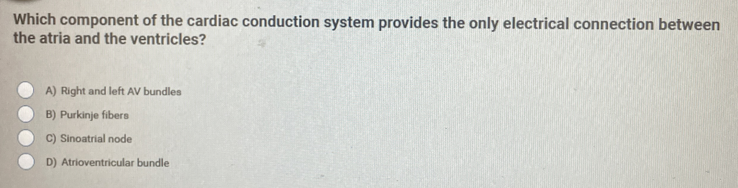Solved Which component of the cardiac conduction system | Chegg.com