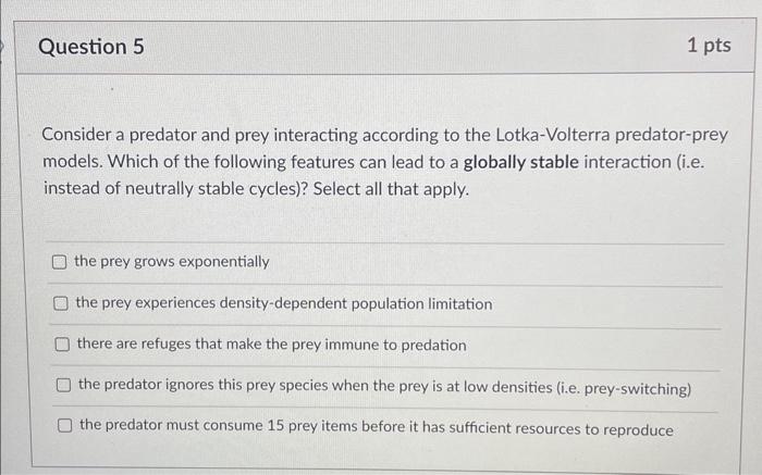 Solved Consider a predator and prey interacting according to | Chegg.com