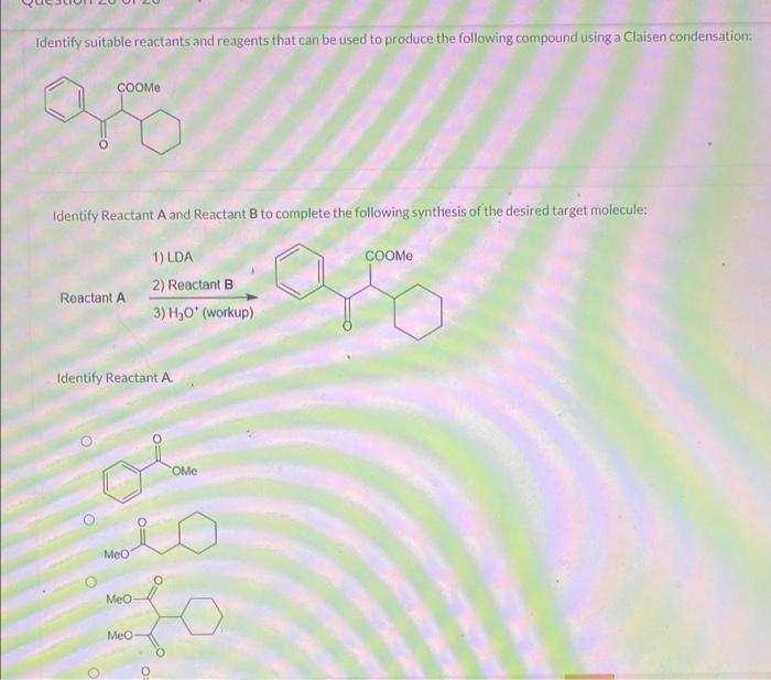 Solved Identify suitable reactants and reagents that can be | Chegg.com