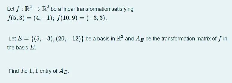 Solved Let f: R2 + R2 be a linear transformation satisfying | Chegg.com