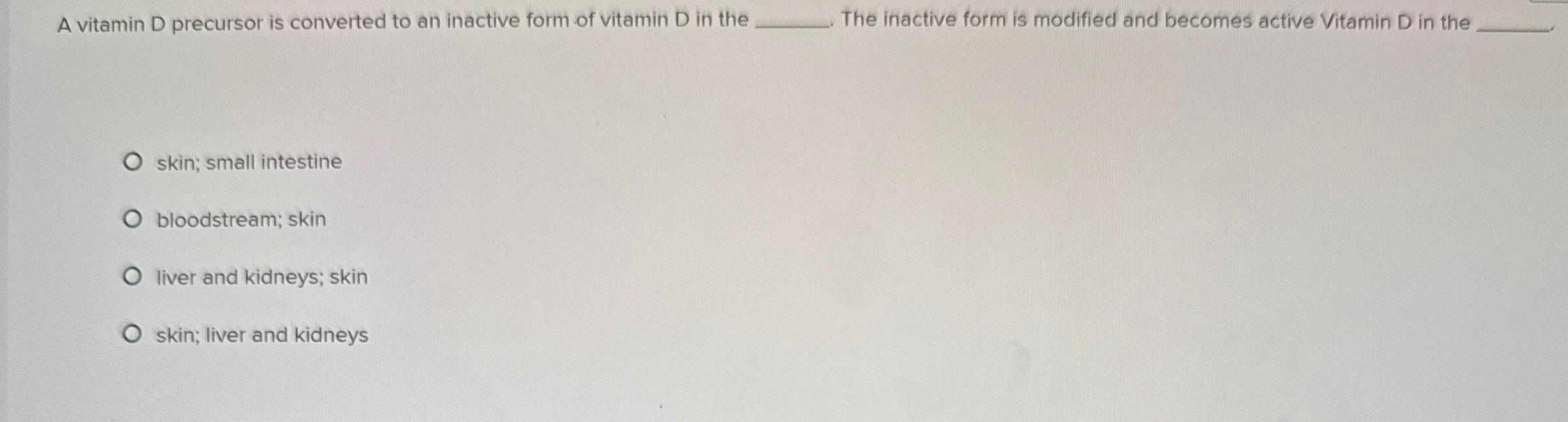 Solved A vitamin D precursor is converted to an inactive | Chegg.com