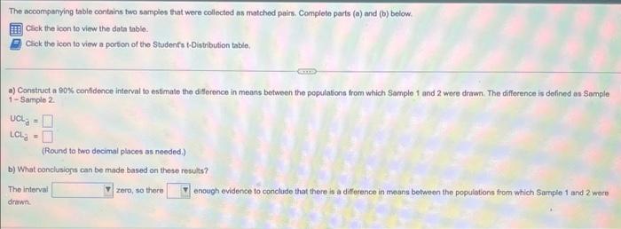 Solved The accompanying table contrins two samples that were | Chegg.com
