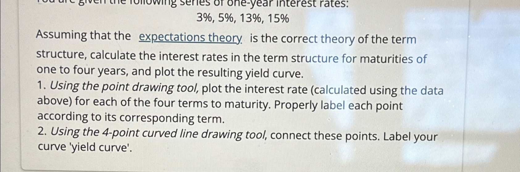 Solved 3%,5%,13%,15%Assuming that the expectations theory. | Chegg.com