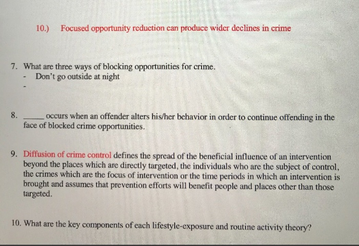 Solved 10.) Focused opportunity reduction can produce wider | Chegg.com