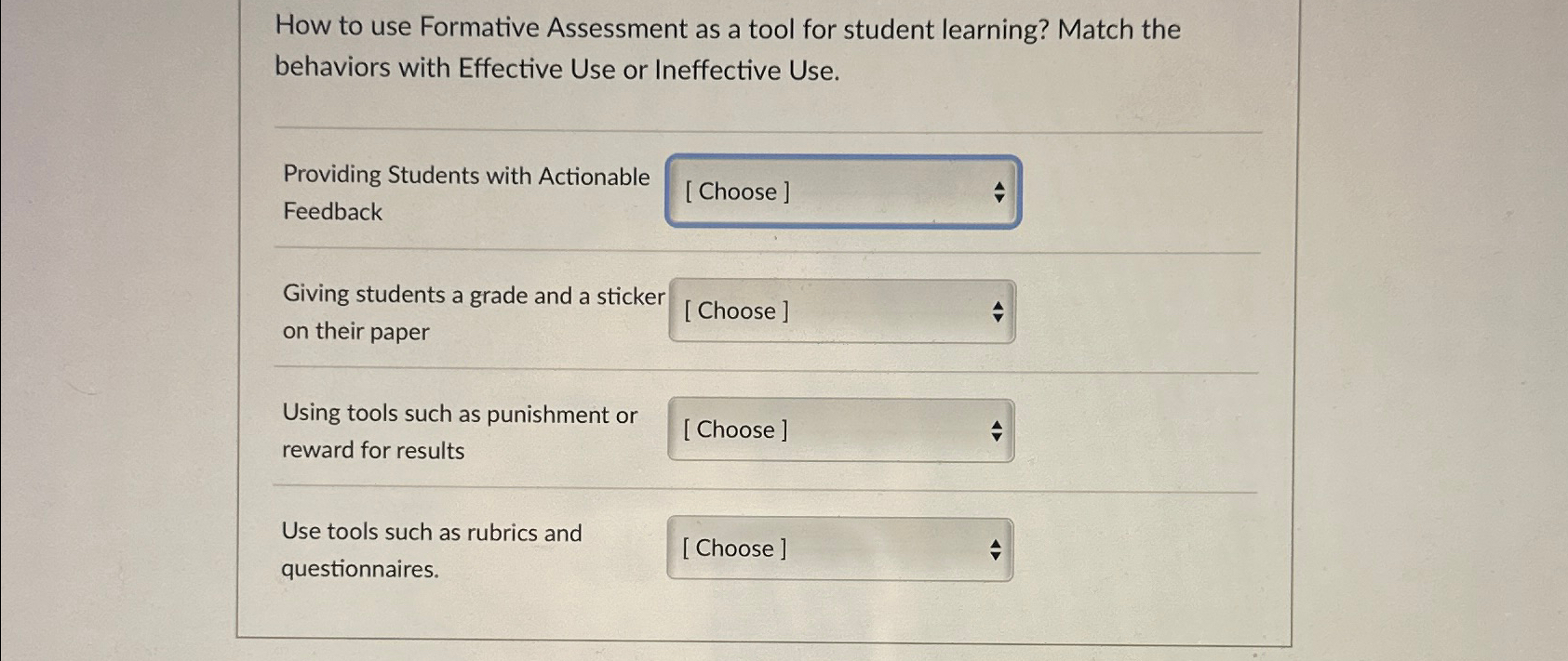 Solved How to use Formative Assessment as a tool for student | Chegg.com