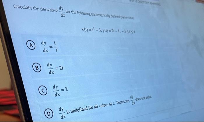 Solved Consider the plane curve defined by the parametric | Chegg.com