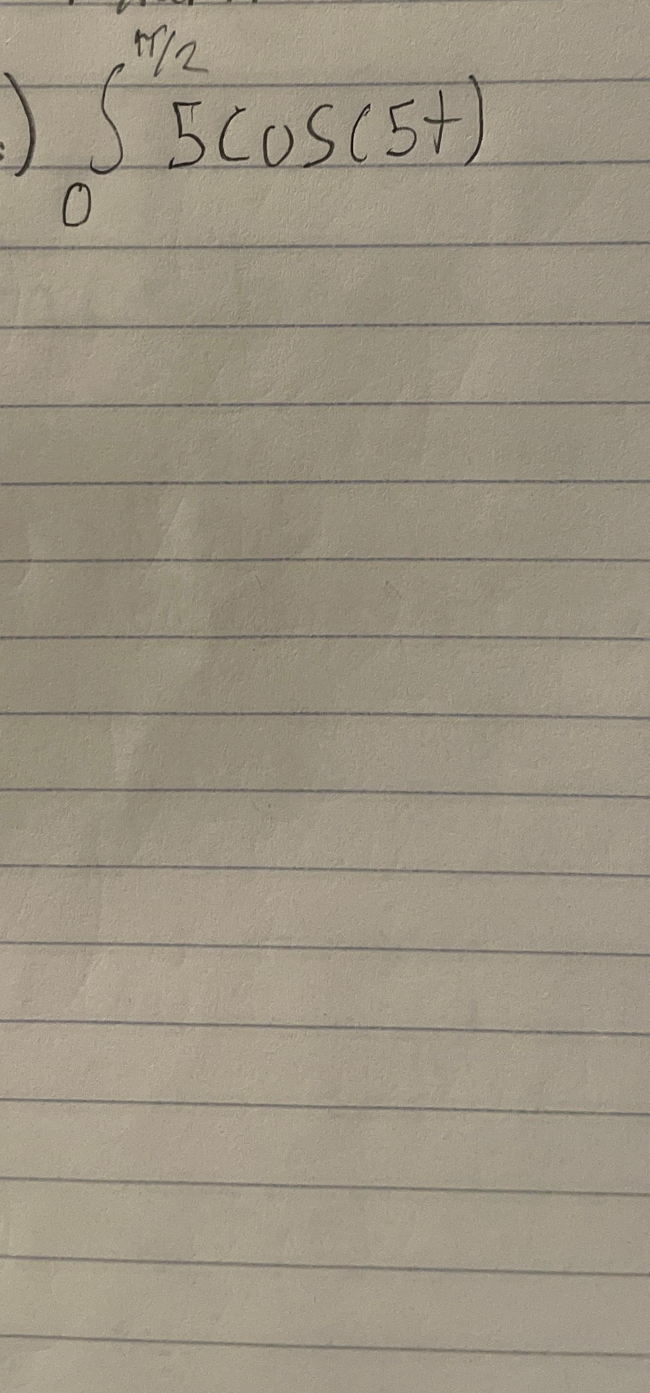 Solved ∫0π25cos(5t) | Chegg.com