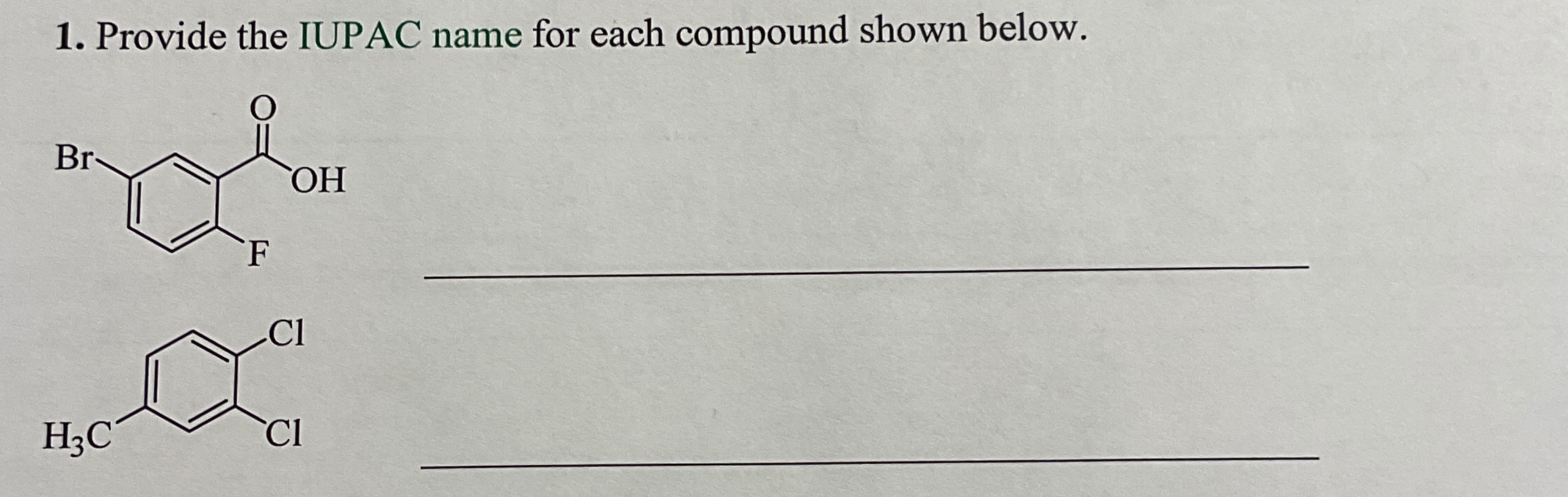 Solved Provide the IUPAC name for each compound shown below. | Chegg.com
