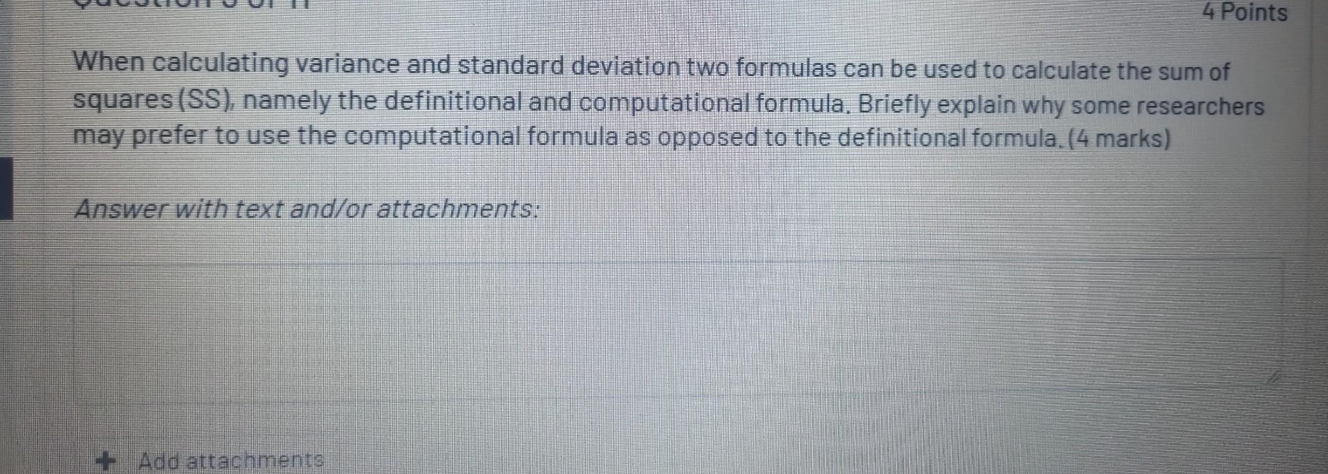 Solved When calculating variance and standard deviation two | Chegg.com