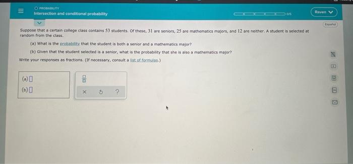 Solved III O PROBABILITY Intersection and conditional | Chegg.com