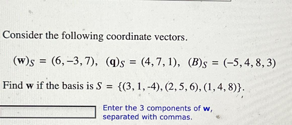 Solved Consider the following coordinate | Chegg.com
