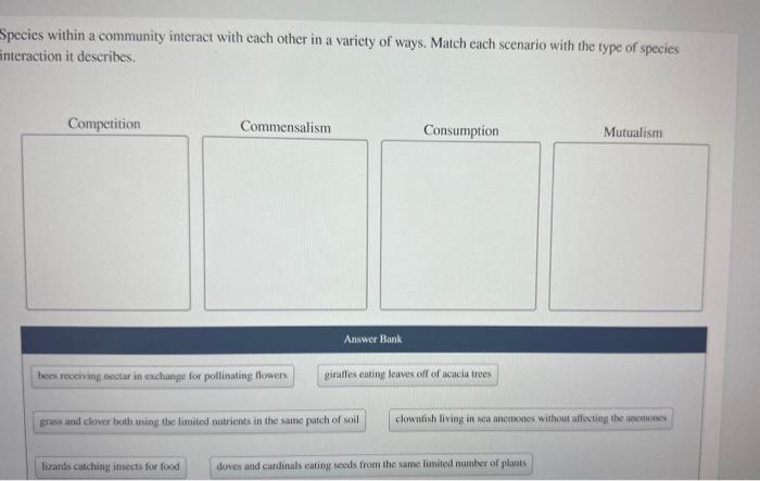 Solved Classify the interactions as cither an instance of | Chegg.com