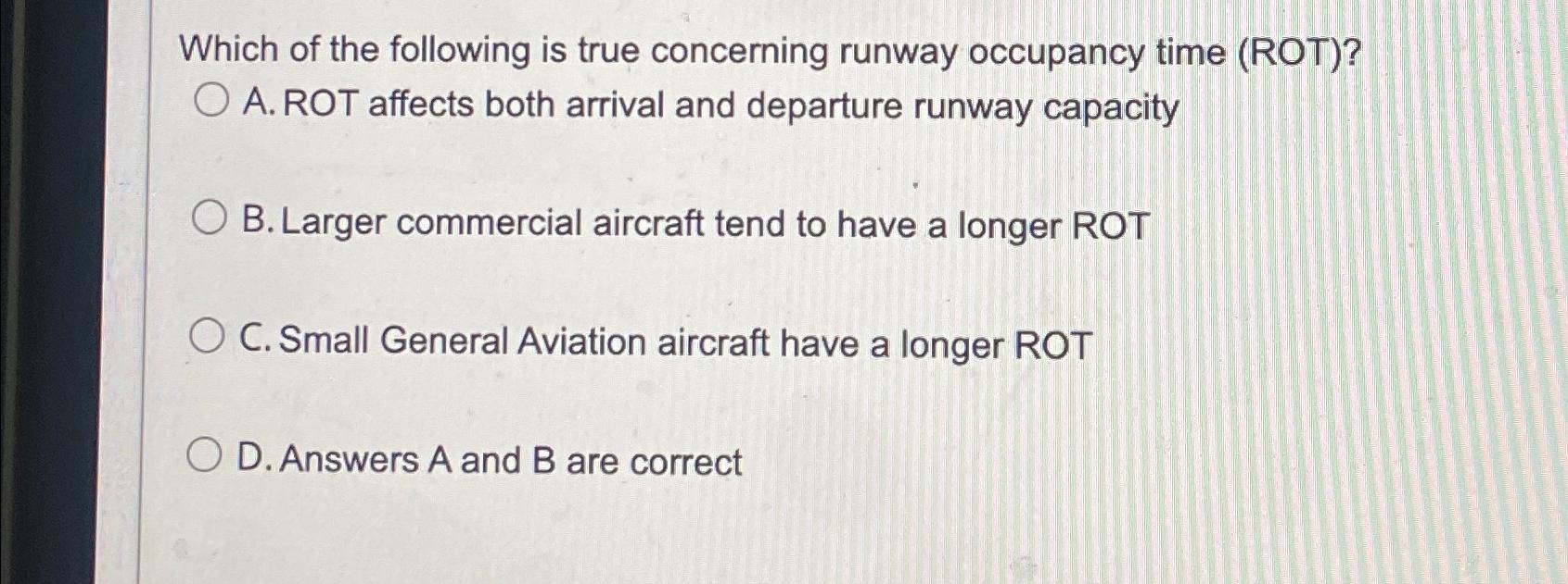 Solved Which of the following is true concerning runway | Chegg.com