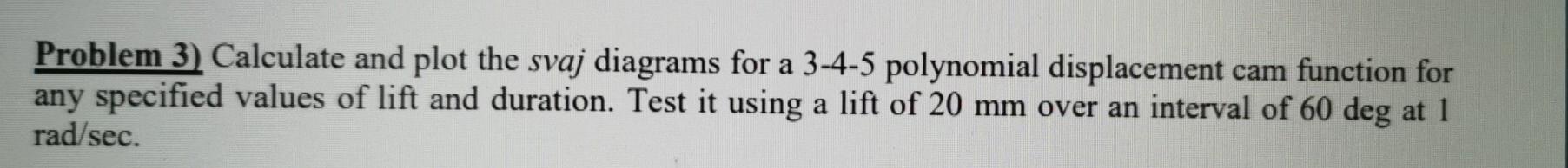Solved Problem 3) Calculate and plot the svaj diagrams for a | Chegg.com