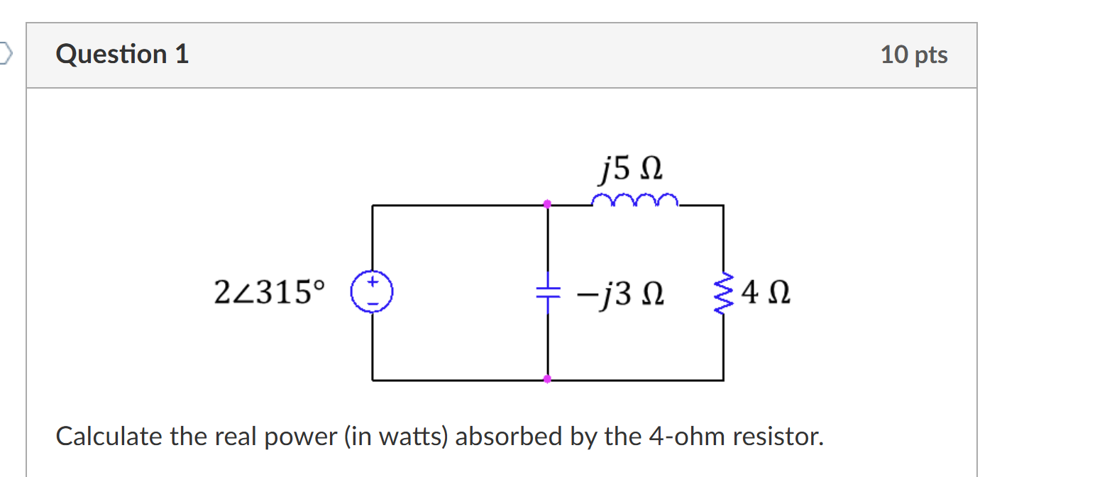 Solved by an EXPERT Question 110 ﻿ptsCalculate the real power (in watts) | Chegg.com