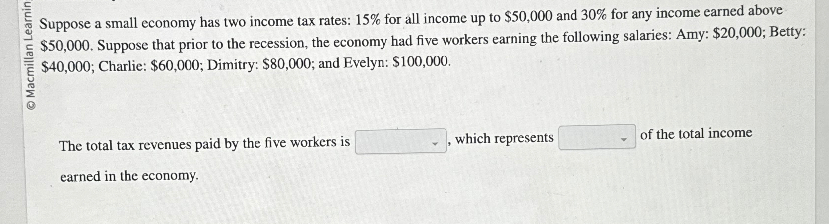 Solved 先$50,000. ﻿Suppose that prior to the recession, the | Chegg.com