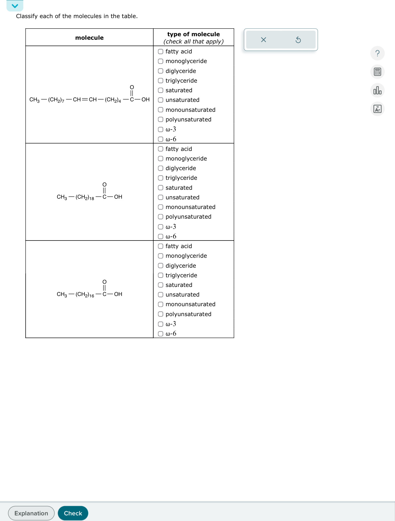 Solved Classify each of the molecules in the | Chegg.com
