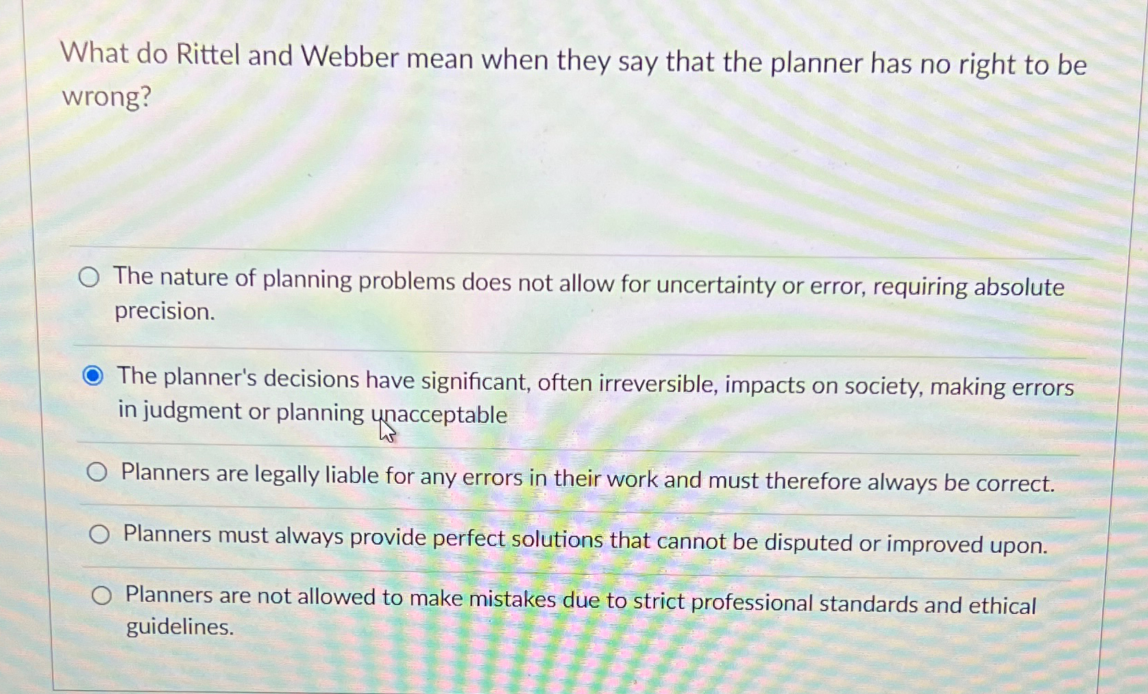 Solved What do Rittel and Webber mean when they say that the | Chegg.com