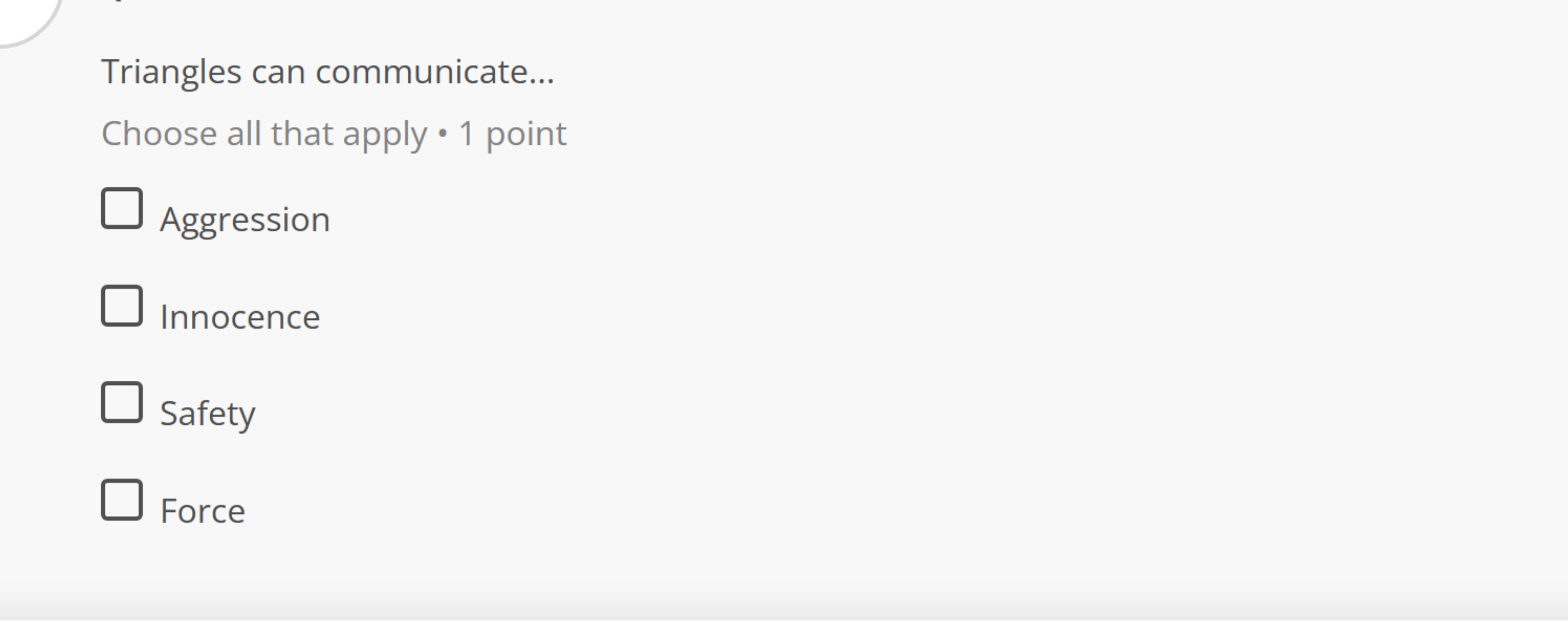 Solved Triangles can communicate...Choose all that apply *1 | Chegg.com