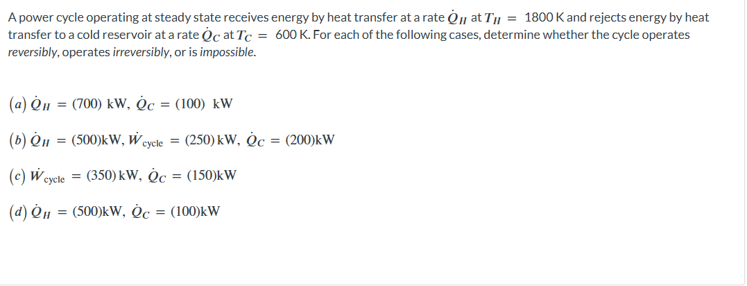 Solved A power cycle operating at ﻿steady state receives | Chegg.com