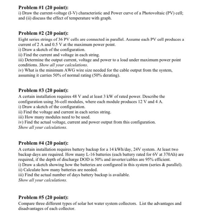 Solved Problem #1 (20 point): i) Draw the current-voltage | Chegg.com