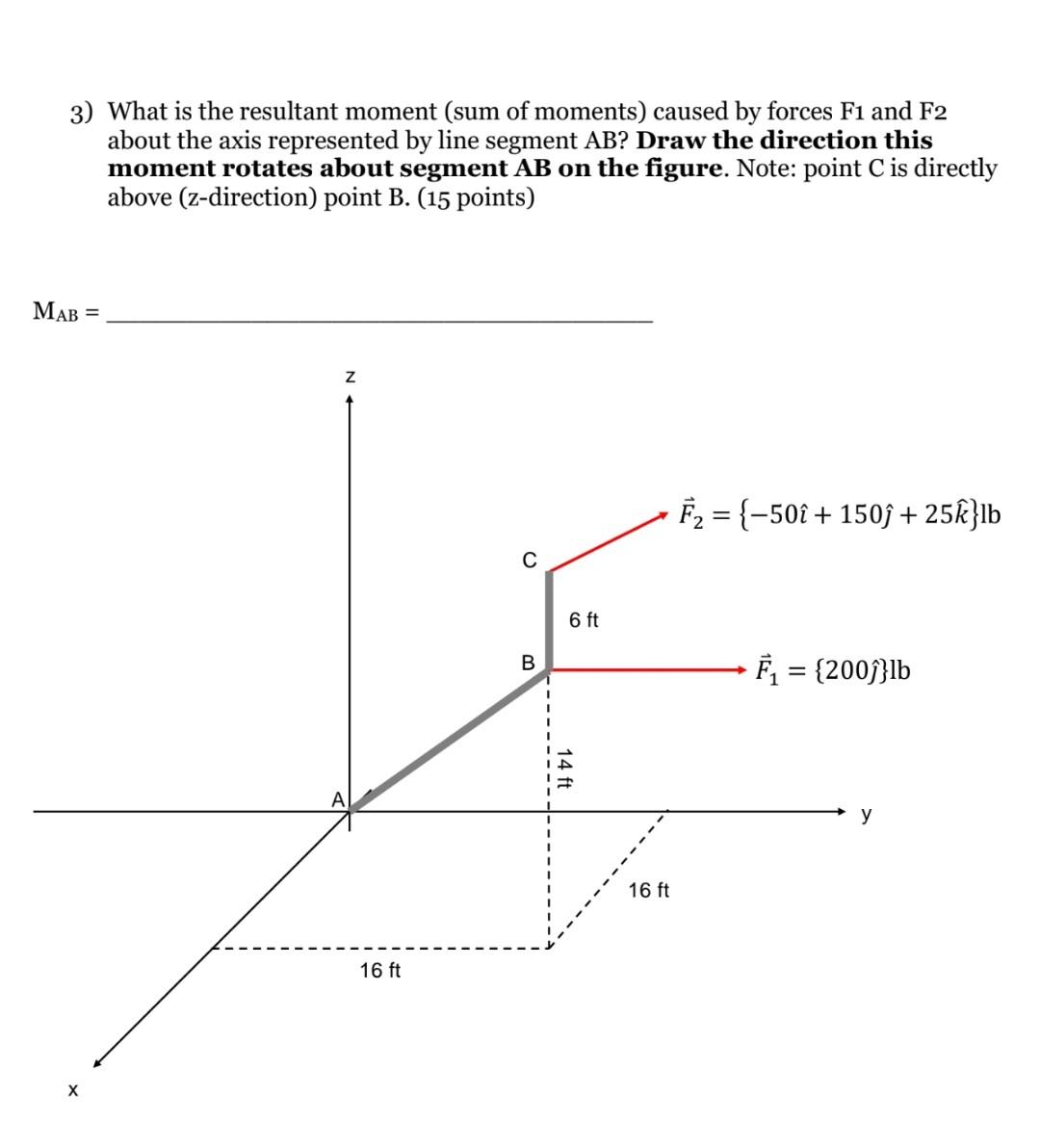 Solved 3) What is the resultant moment (sum of moments) | Chegg.com