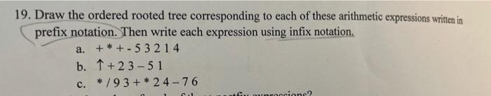 Solved 19. Draw the ordered rooted tree corresponding to | Chegg.com