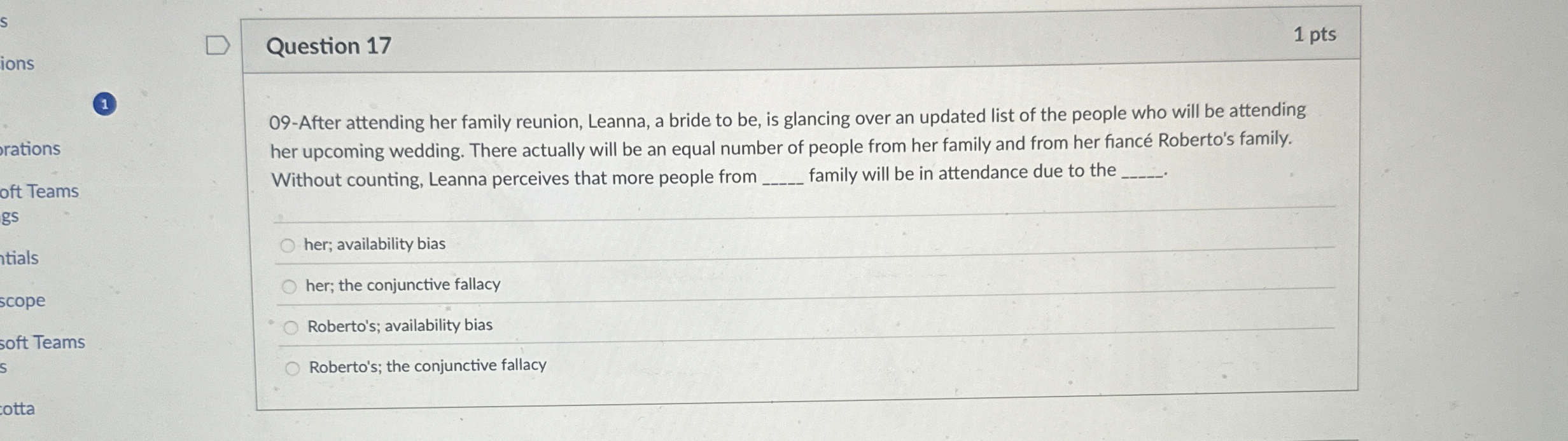 Solved Question 171 ﻿pts1rations09-After attending her | Chegg.com