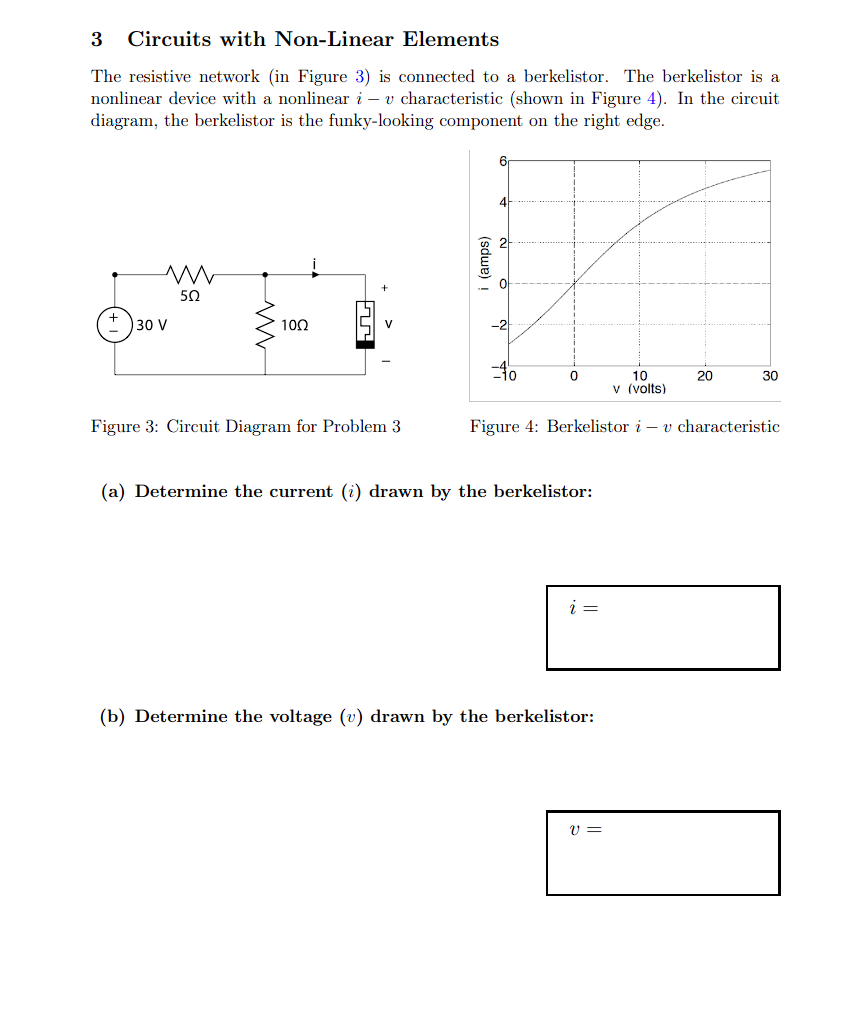 3 ﻿Circuits with Non-Linear ElementsThe resistive | Chegg.com