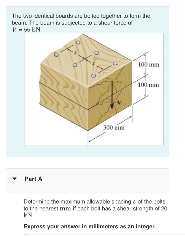 Solved The two identical boards are bolted together to form | Chegg.com