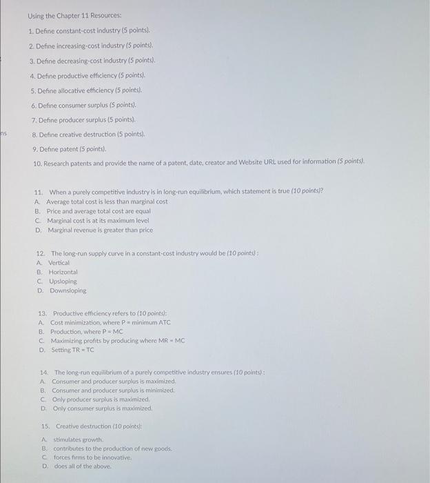 Solved Using the Chapter 11 Resources: 1. Define constant | Chegg.com