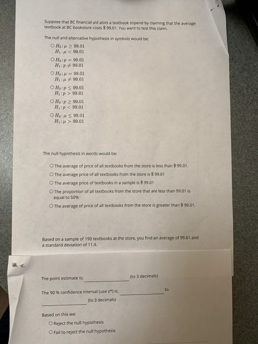 Solved Suppose that BC financial aid alots a textbook | Chegg.com