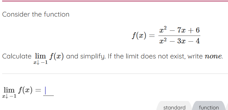 Solved Consider the functionf(x)=x2-7x+6x2-3x-4Calculate | Chegg.com