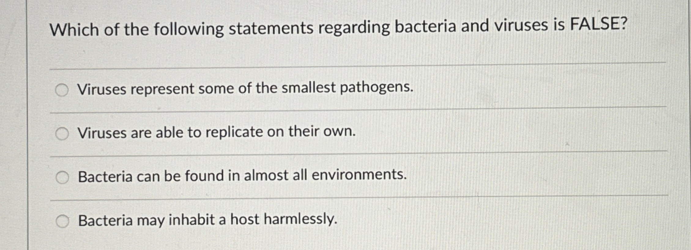 Solved Which of the following statements regarding bacteria | Chegg.com