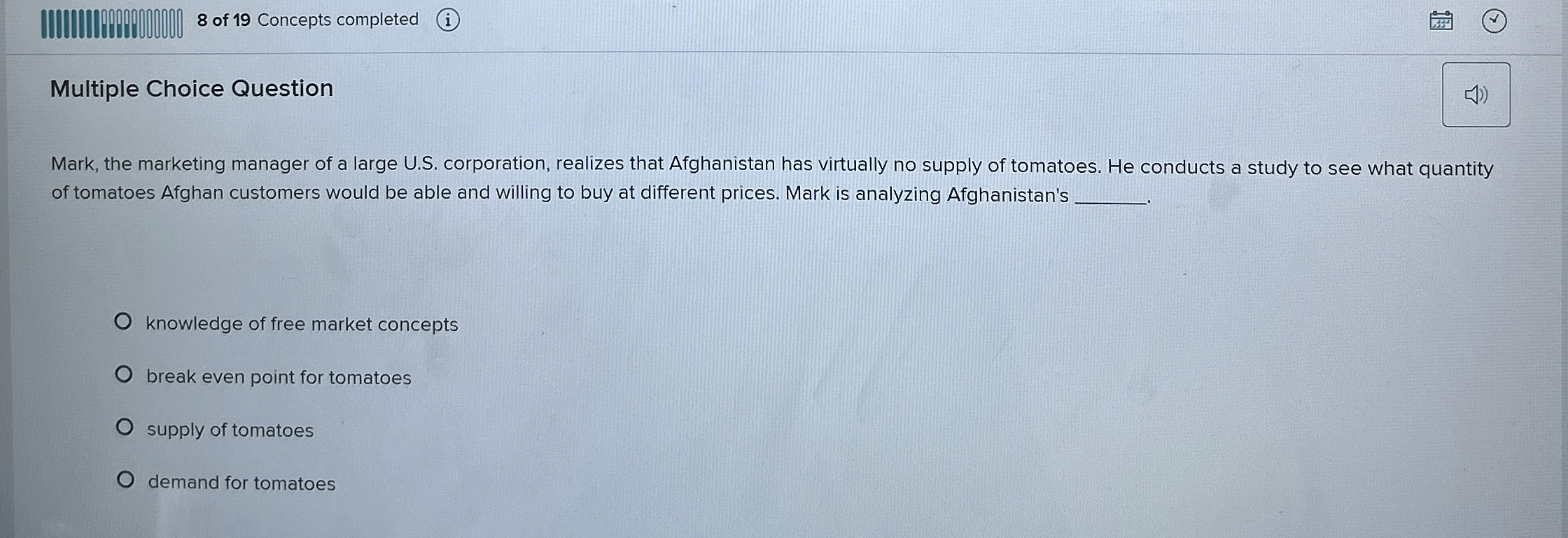 Solved 8 ﻿of 19 ﻿Concepts completedMultiple Choice | Chegg.com