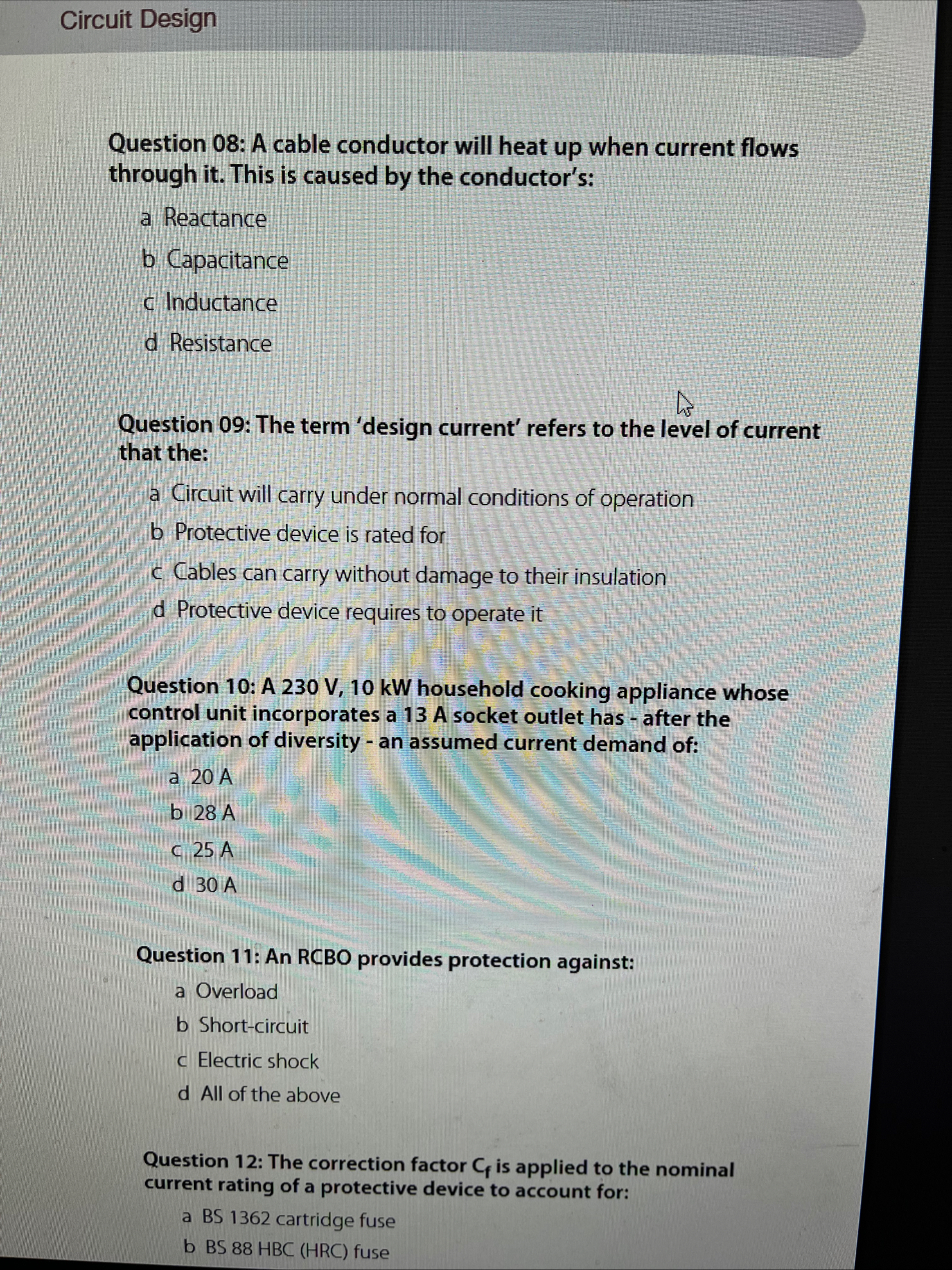 Solved Circuit DesignQuestion 08: A cable conductor will | Chegg.com