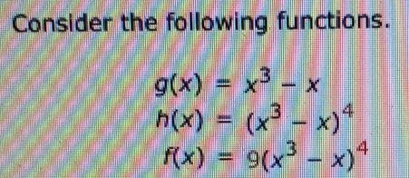 Solved Consider the following functions. nd the derivative | Chegg.com