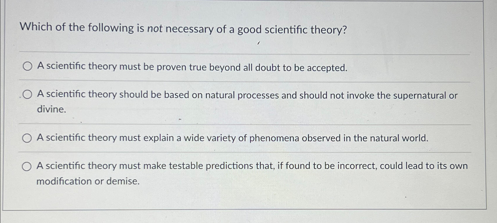 Solved Which of the following is not necessary of a good | Chegg.com