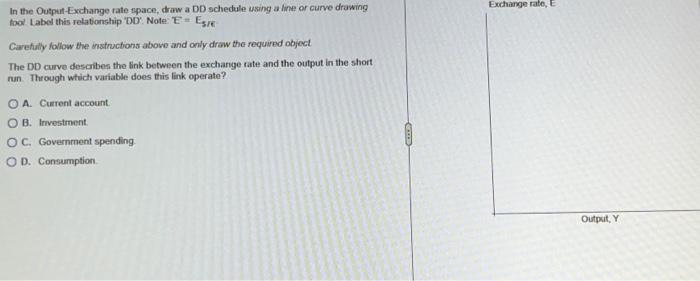 Solved In the Output-Exchange rate space, draw a DD schedule | Chegg.com