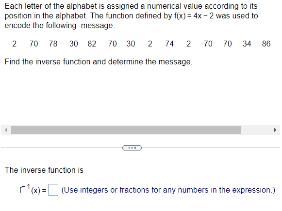 Solved Each letter of the alphabet is assigned a numerical | Chegg.com