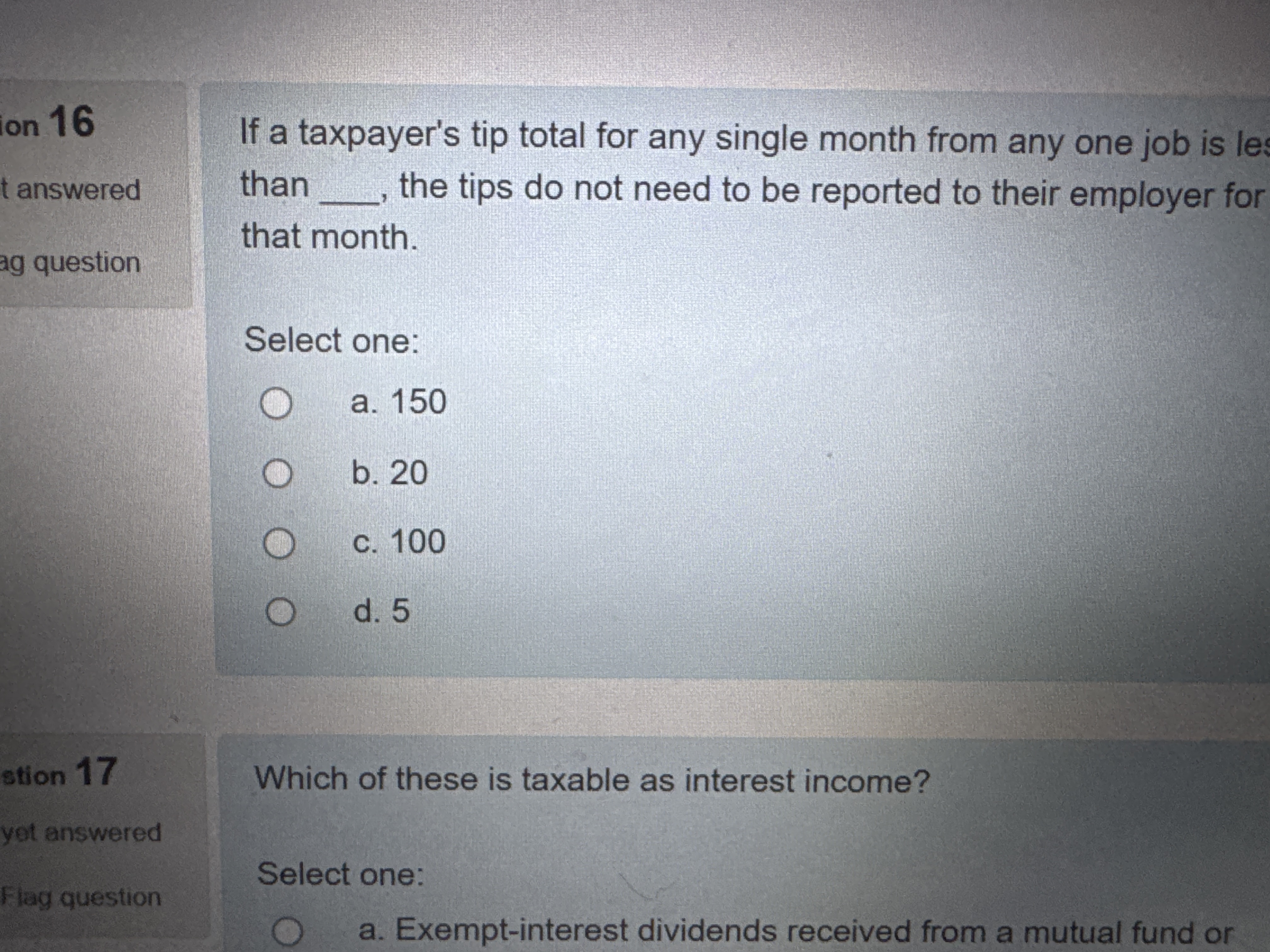 Solved If a taxpayer's tip total for any single month from | Chegg.com