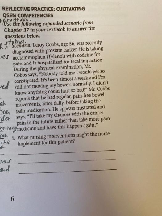 Solved REFLECTIVE PRACTICE: CULTIVATING QSEN COMPETENCIES | Chegg.com