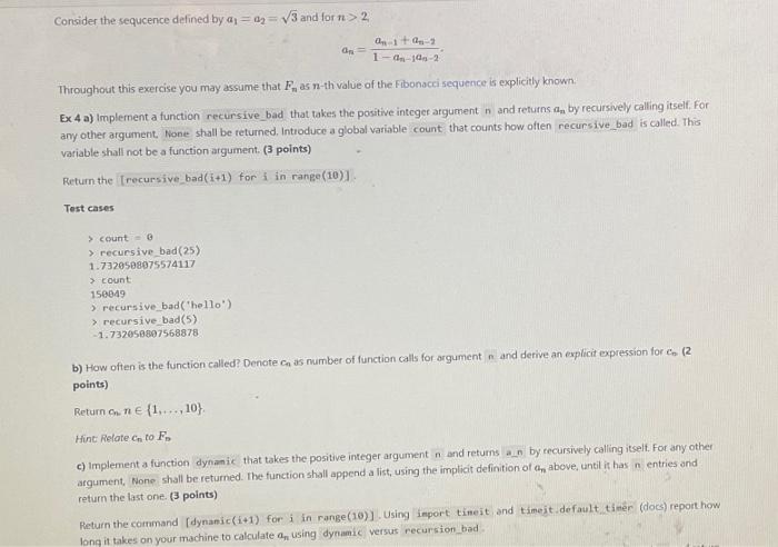 Solved Consider the sequcence defined by a1=a2=3 and for | Chegg.com
