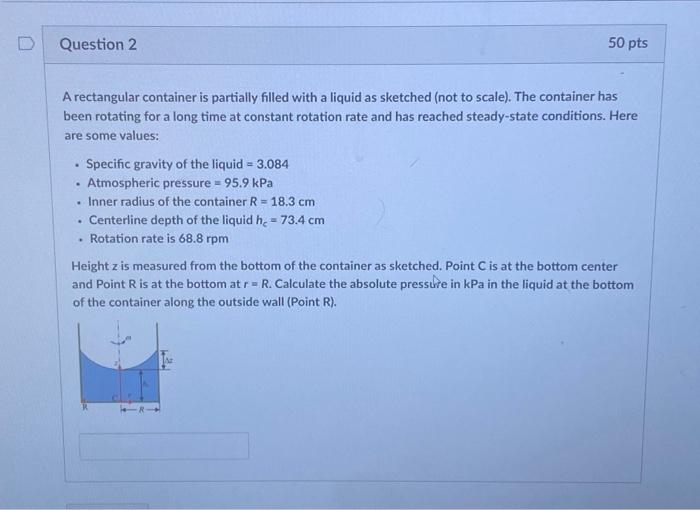 Solved A rectangular container is partially filled with a | Chegg.com
